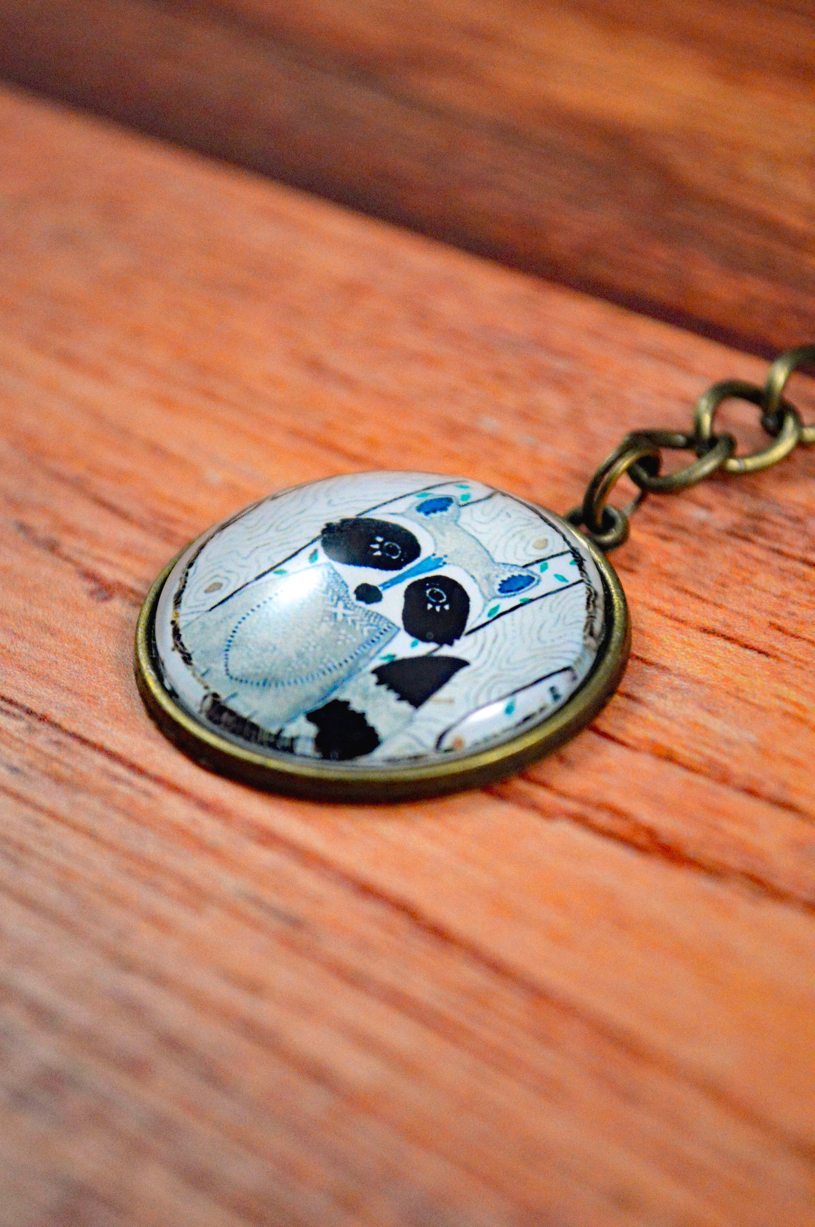 Raccoon Key Chain Raccoon Key Ring Raccoon Gift Gray | Etsy