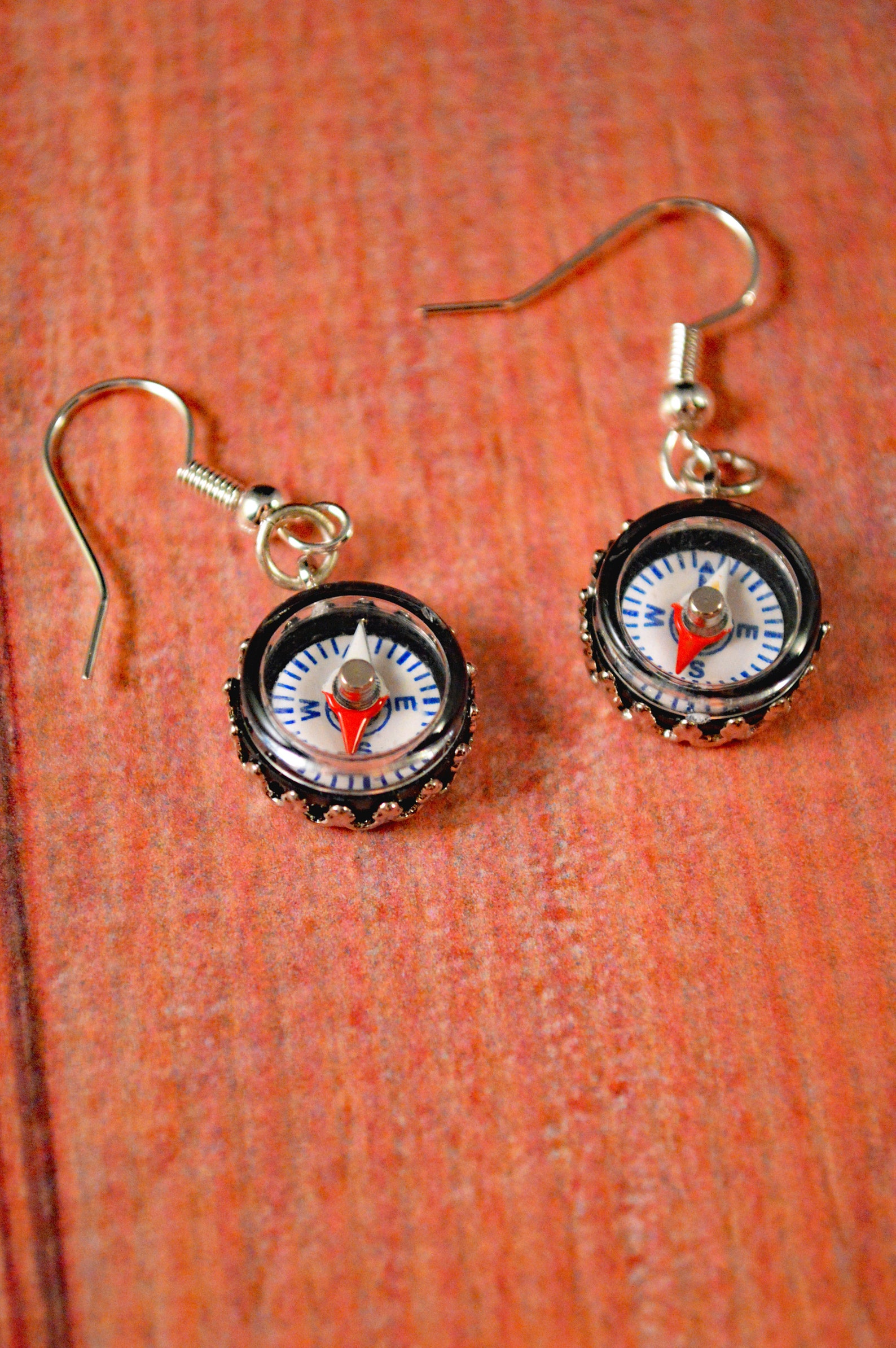 Travel Earrings Compass Earrings Compass Jewelry Travel | Etsy