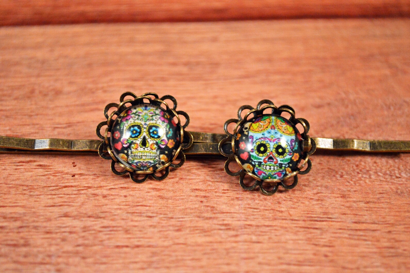 Skull Hair Pins Sugar Skull Pins Sugar Skull Pin Sugar | Etsy