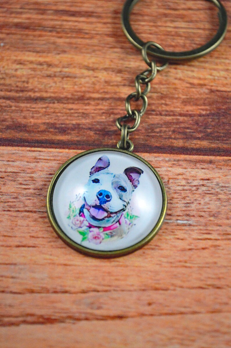 Dog Key Chain Dog Lover Gift Pitbull Gift Cute Dog Key | Etsy