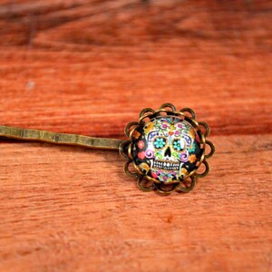 Skull Hair Pins, Sugar Skull Pins, Sugar Skull Pin, Sugar Skull Hair ...