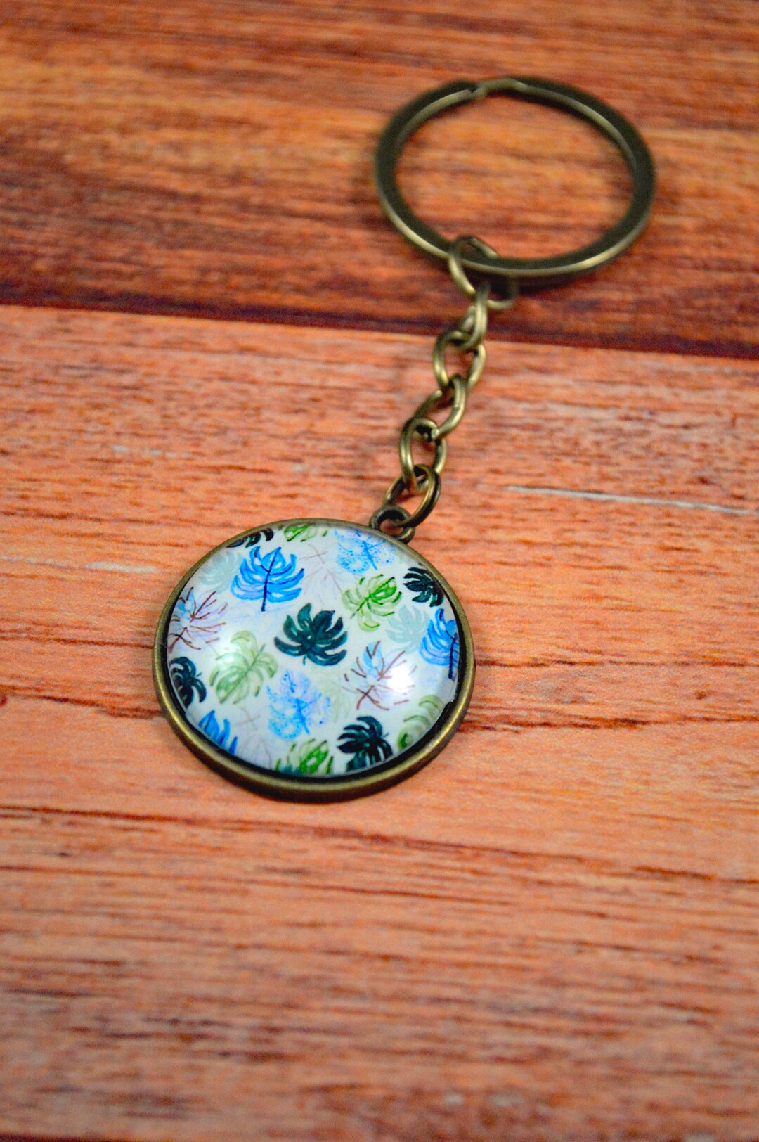 Leaf Key Chain, Leaf Key Ring, Floral Key Chain, Floral Key Ring, Plant ...