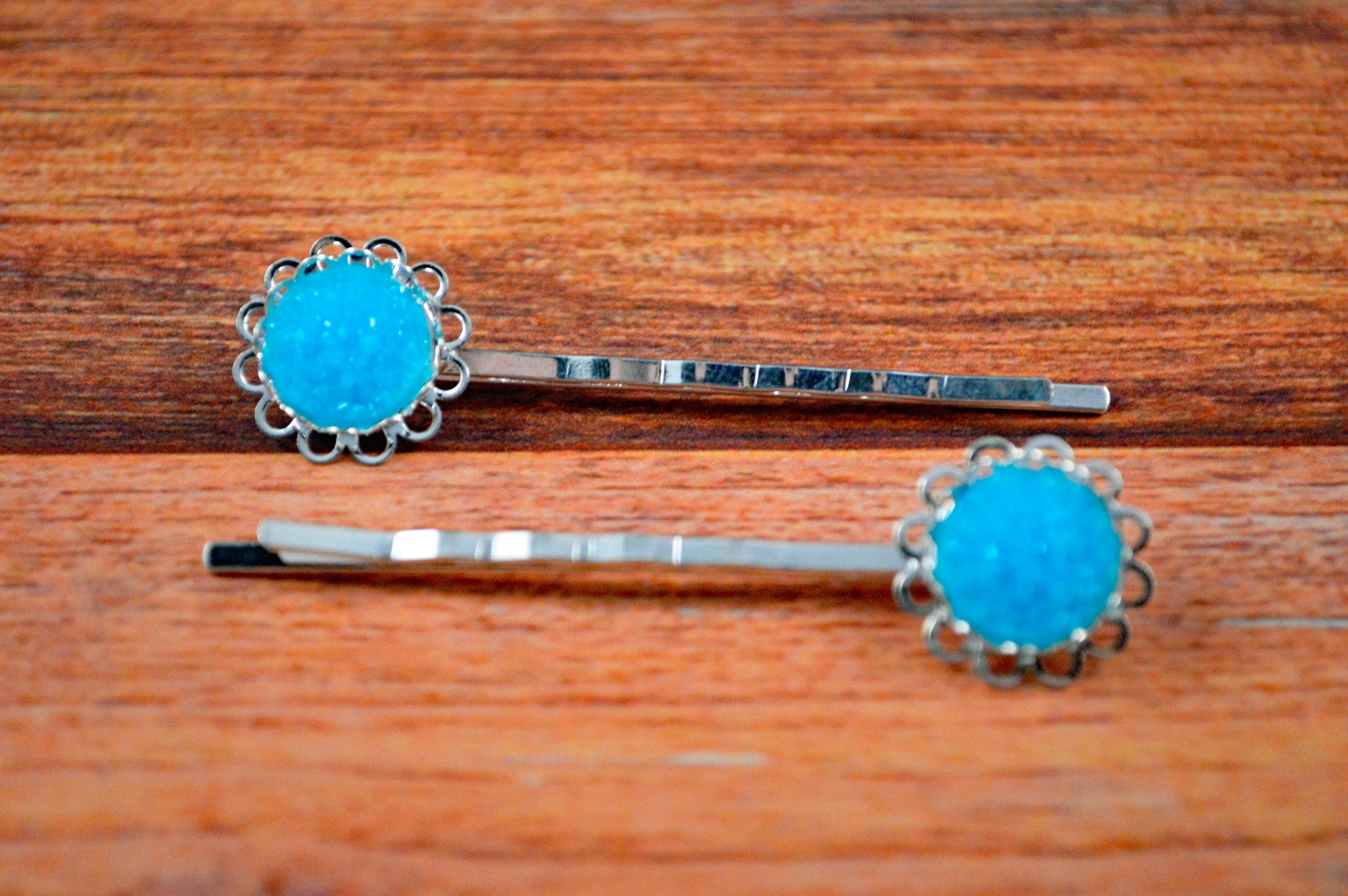 Blue Hair Pins, Blue Bobby Pins, Blue Wedding Pins, Crystal Hair Pins ...