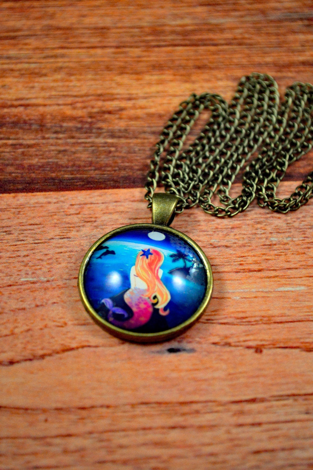 Mermaid Jewelry, Ocean Sunset, Mermaid Necklace, Cute Mermaid Gift ...