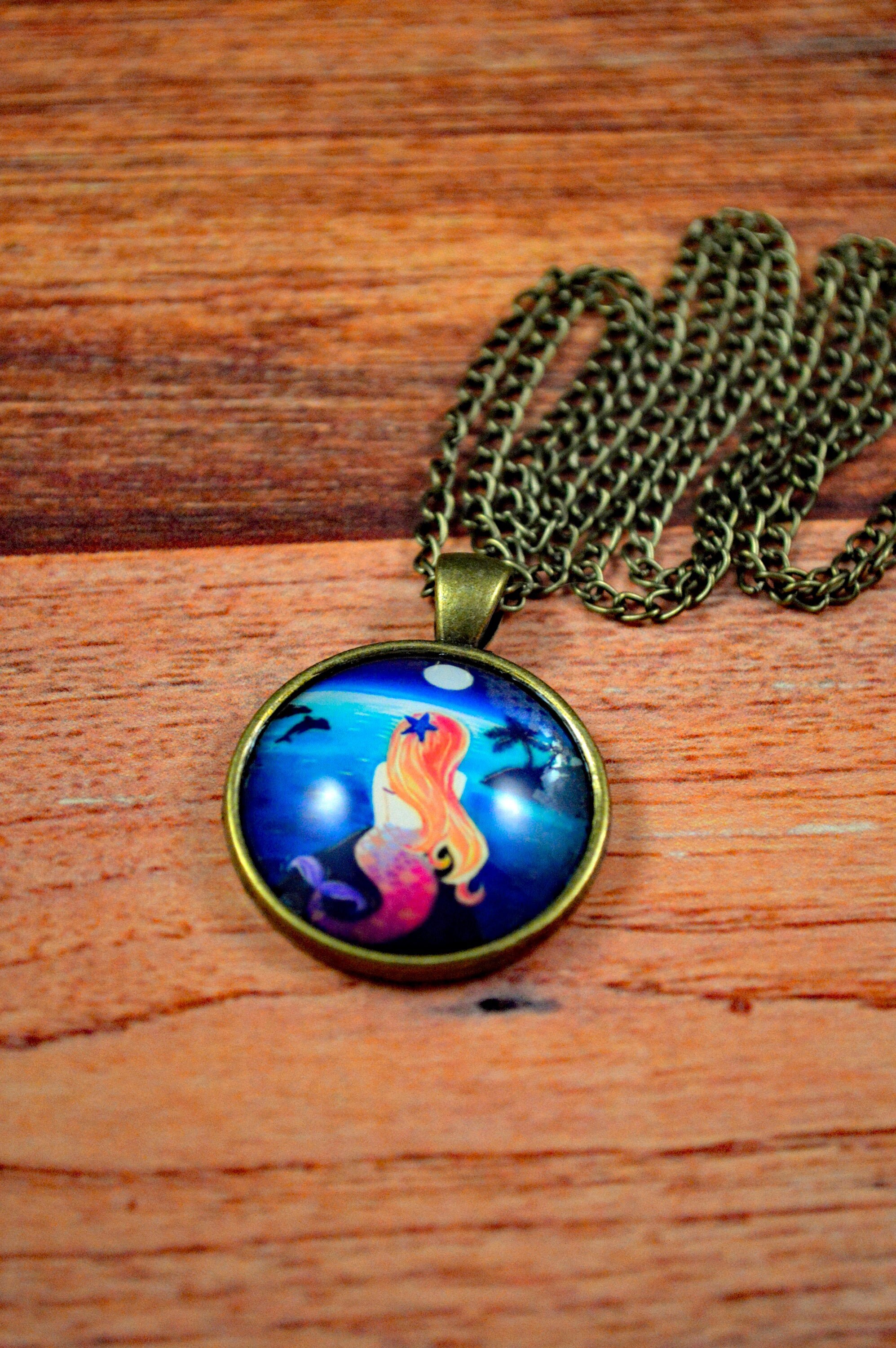 Mermaid Jewelry, Ocean Sunset, Mermaid Necklace, Cute Mermaid Gift ...