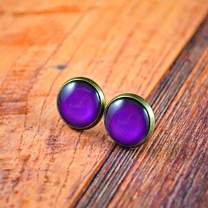 Solid Purple Studs, Purple Earrings, Solid Color Studs, Solid Earrings ...