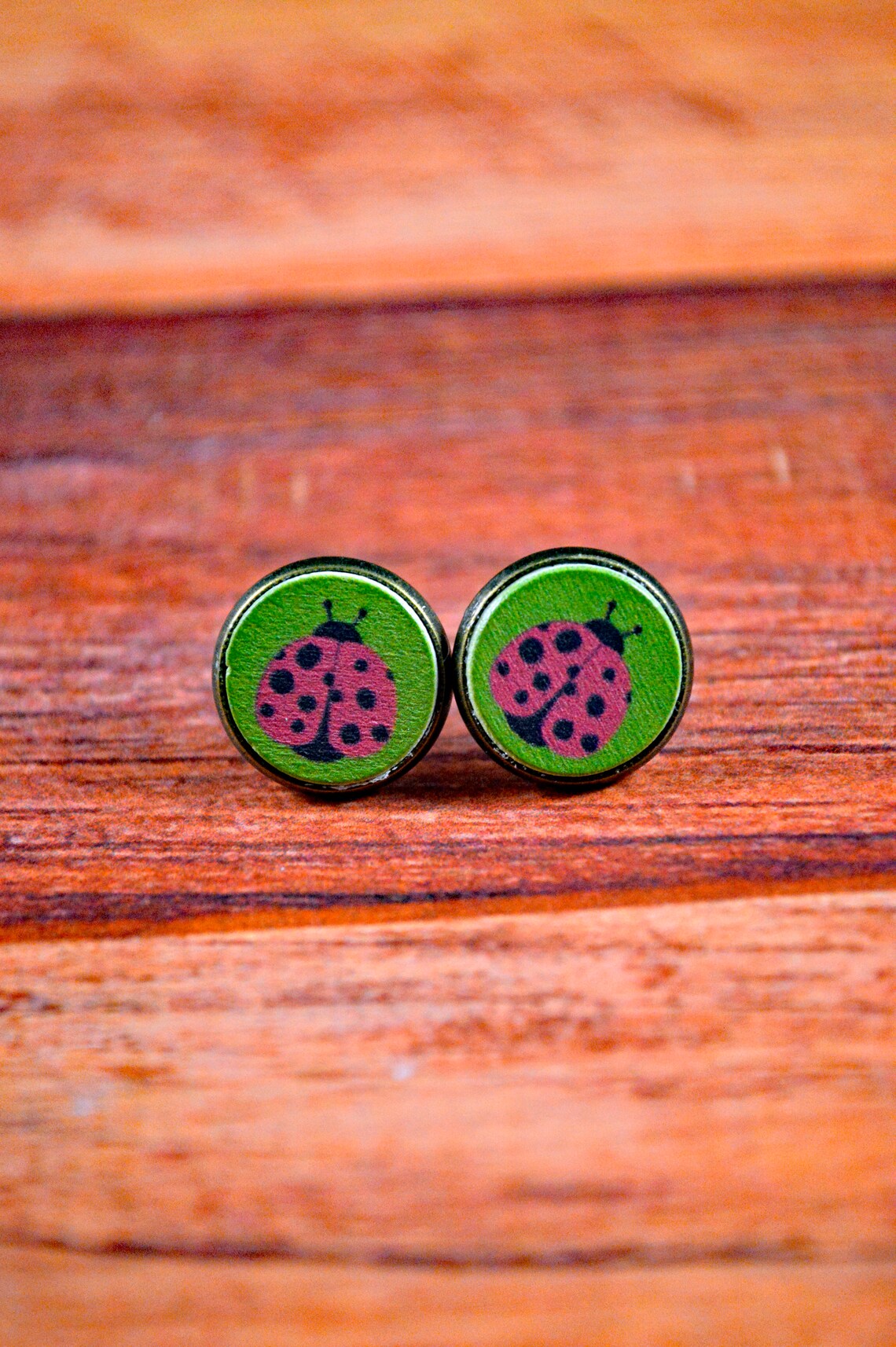 Ladybug Studs, Ladybug Earrings, Insect Studs, Insect Earrings, Insect ...