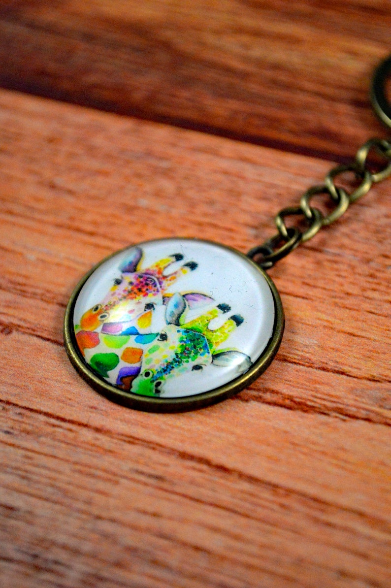 Giraffe Key Chain, Giraffe Gift, Cute Giraffe Key, Giraffe Key Ring ...