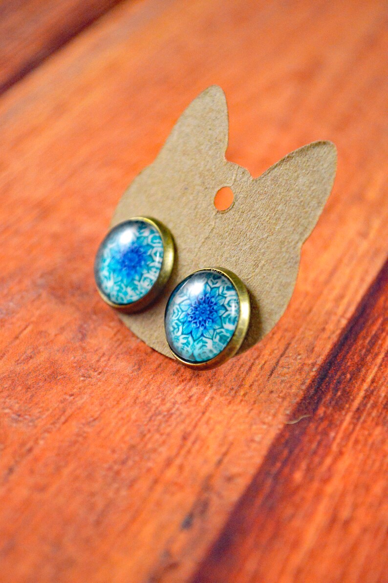 Zen Earrings, Zen Studs, Zen Jewelry, Mandala Studs, Mandala Earrings ...