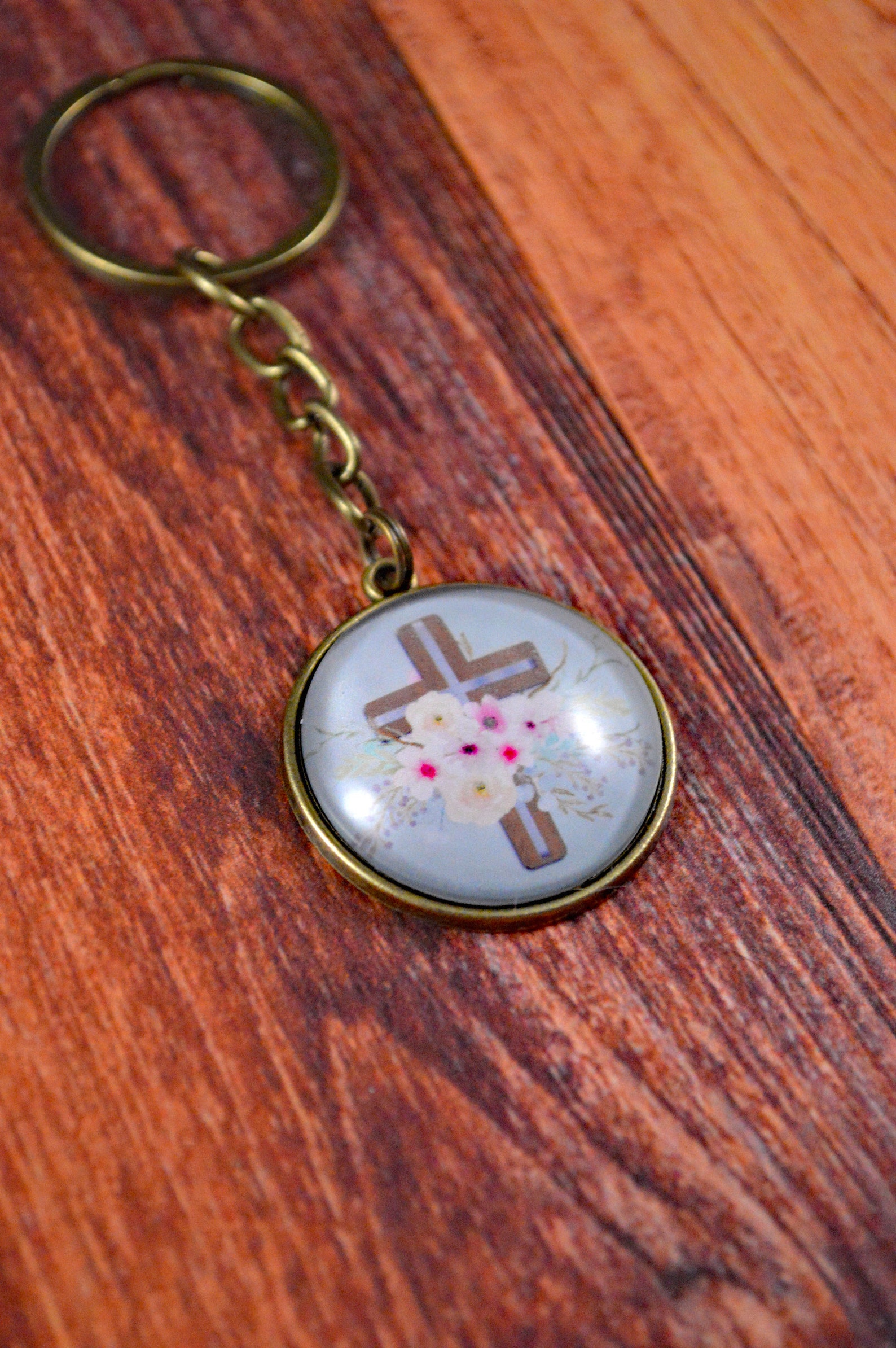 Cross Key Chain Christian Key Ring Cute Key Chain Christian | Etsy