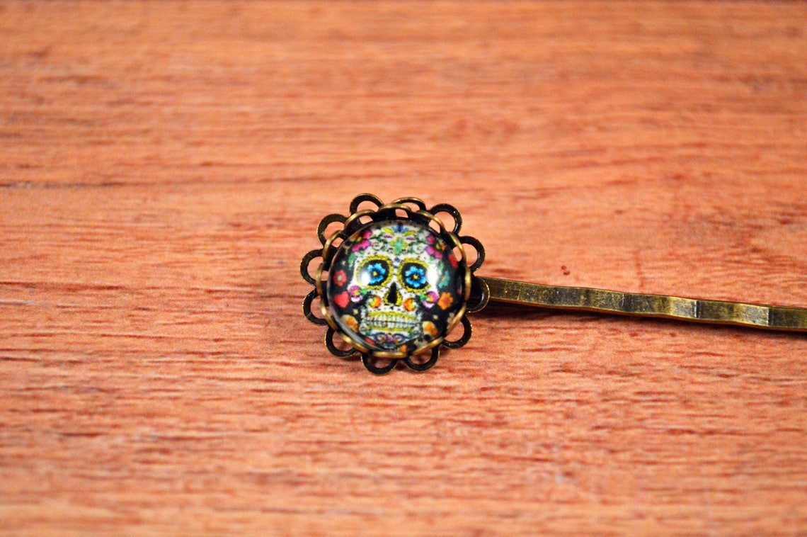 Skull Hair Pins Sugar Skull Pins Sugar Skull Pin Sugar | Etsy