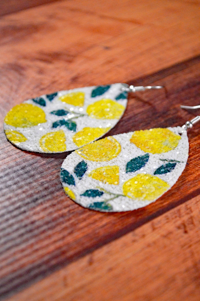 Lemon Earrings Lemon Jewelry Lemony Earrings Fruit - Etsy