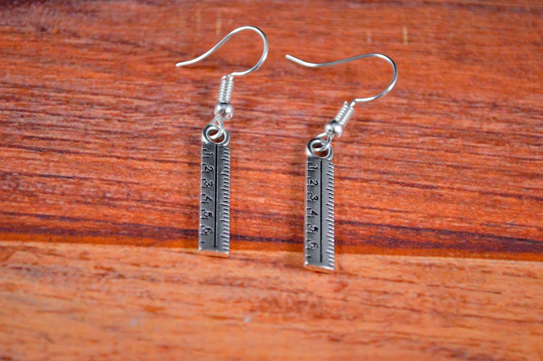 Ruler Earrings, Ruler Jewelry, Math Earrings, Scientist Gift, Scientist ...