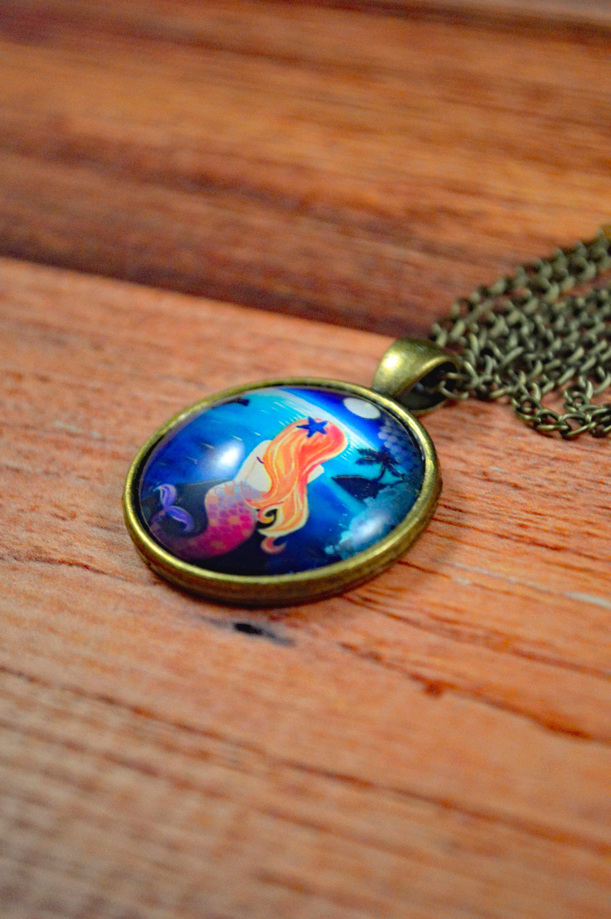 Mermaid Jewelry, Ocean Sunset, Mermaid Necklace, Cute Mermaid Gift ...
