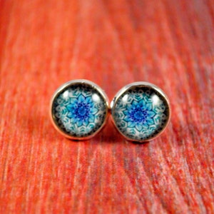 Zen Earrings, Zen Studs, Zen Jewelry, Mandala Studs, Mandala Earrings ...