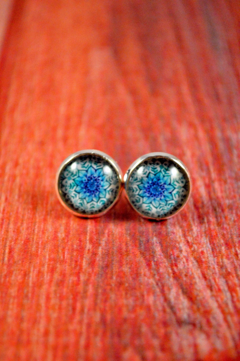 Zen Earrings, Zen Studs, Zen Jewelry, Mandala Studs, Mandala Earrings ...