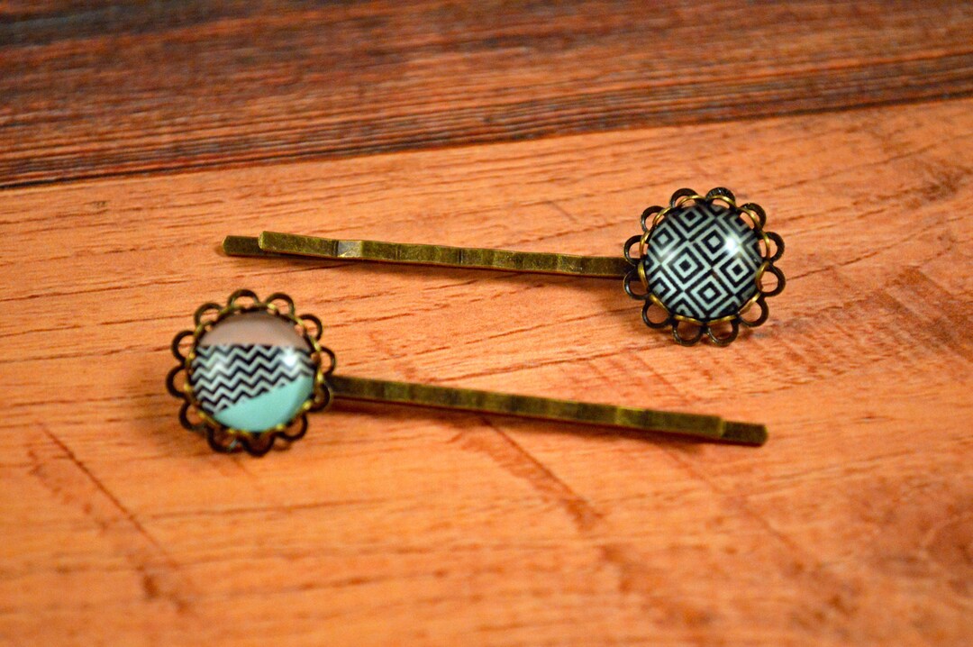 Black Bobby Pins, Modern Bobby Pins, Modern Pins, Chevron Hair Pins ...