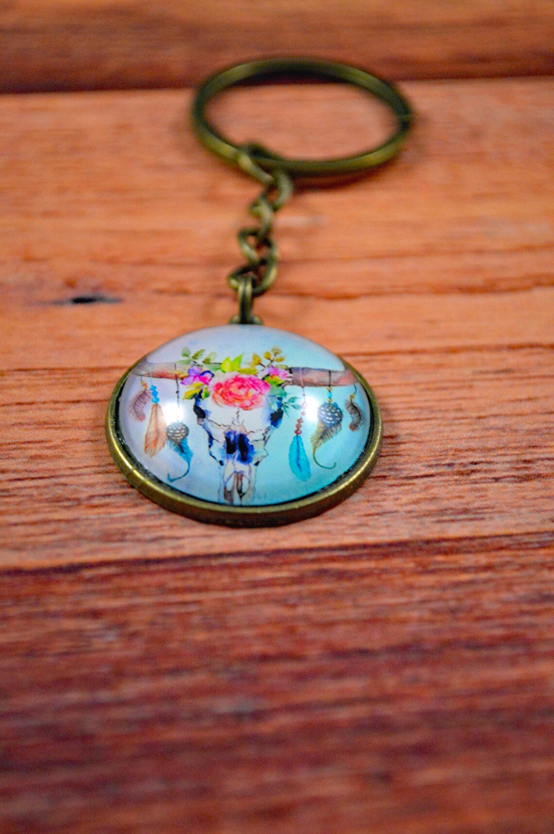 Cow Key Chain Cow Key Ring Cow Gift Floral Cow Key Chain | Etsy