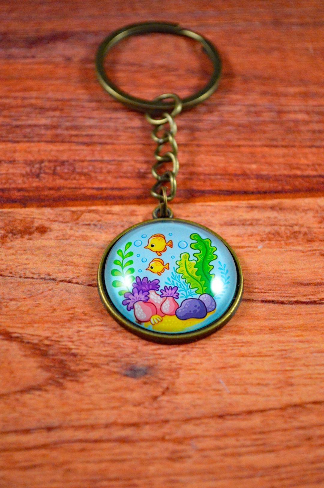 Coral Key Chain, Coral Key Ring, Aquarium Gift, Fish Tank Gift, Red ...
