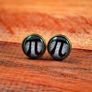 Pi Studs, Pi Earrings, Pi Jewelry, Math Studs, Math Earrings, Math ...
