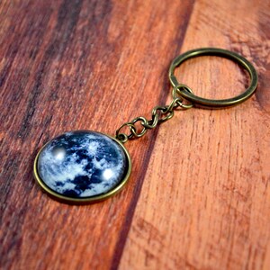 Moon Key Chain, Moon Key Ring, Space Key Chain, Space Key Ring, Moon ...