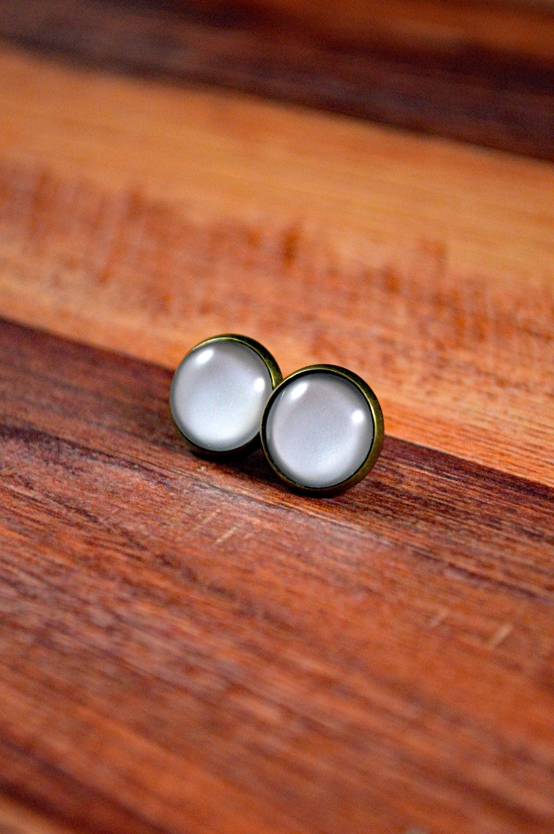 Solid White Studs White Earrings Solid Color Studs Solid | Etsy