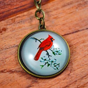 Cardinal Key Chain, Bird Key Chain, Red Bird Key Chain, Cardinal Gift ...