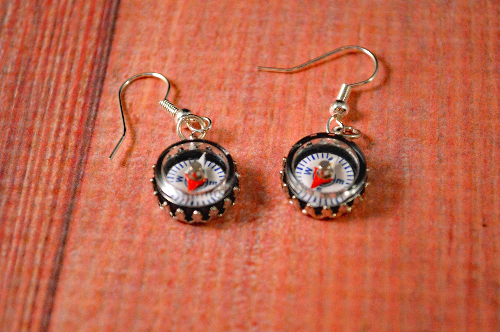 Travel Earrings Compass Earrings Compass Jewelry Travel - Etsy