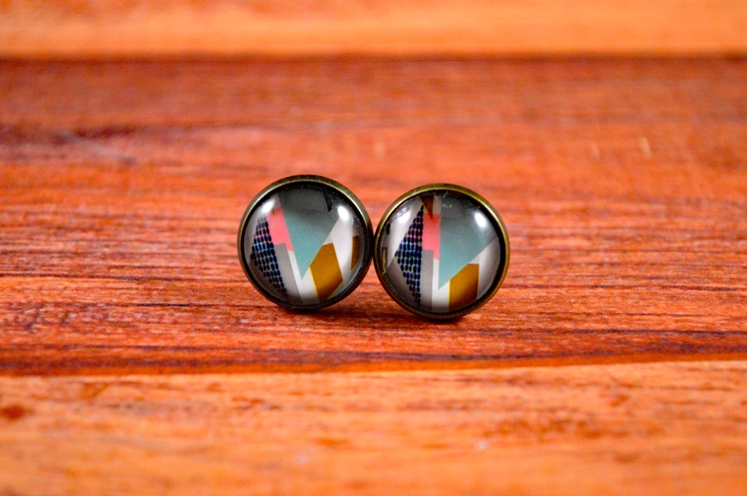 Art Studs, Abstract Studs, Abstract Art Studs, Abstract Earrings ...