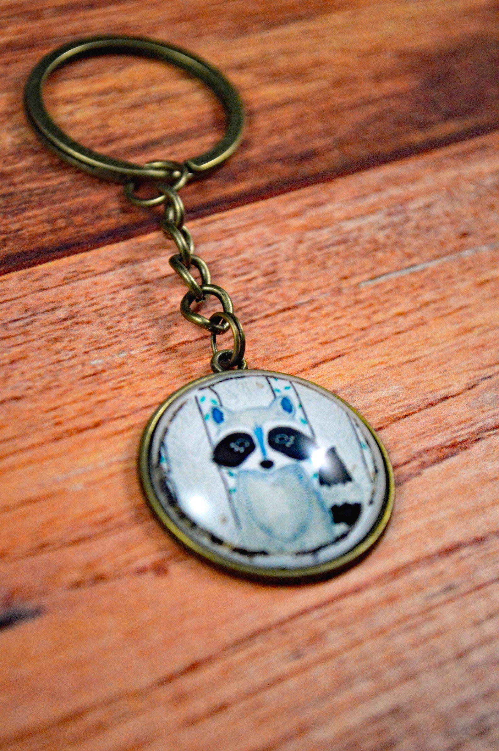 Raccoon Key Chain Raccoon Key Ring Raccoon Gift Gray | Etsy