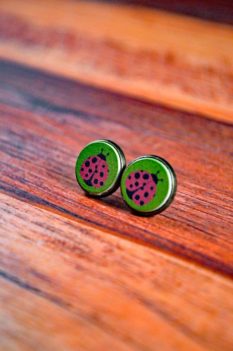 Ladybug Studs Ladybug Earrings Insect Studs Insect | Etsy
