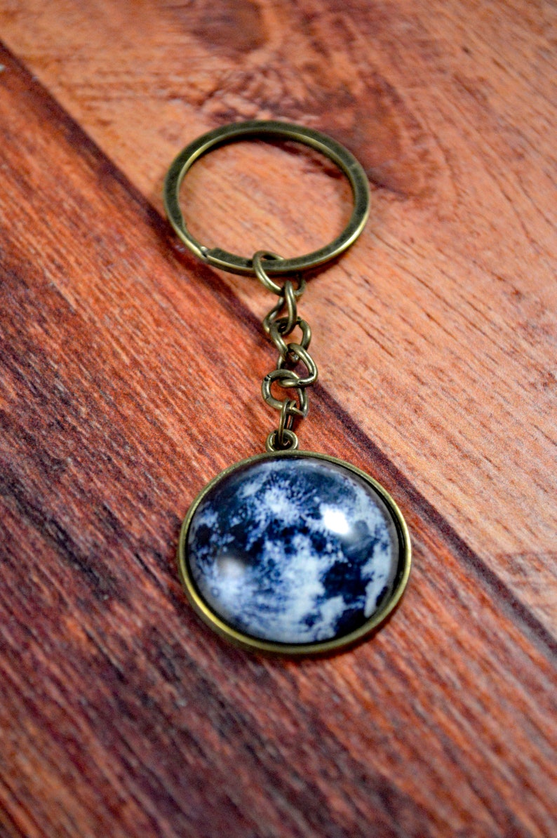 Moon Key Chain Moon Key Ring Space Key Chain Space Key - Etsy