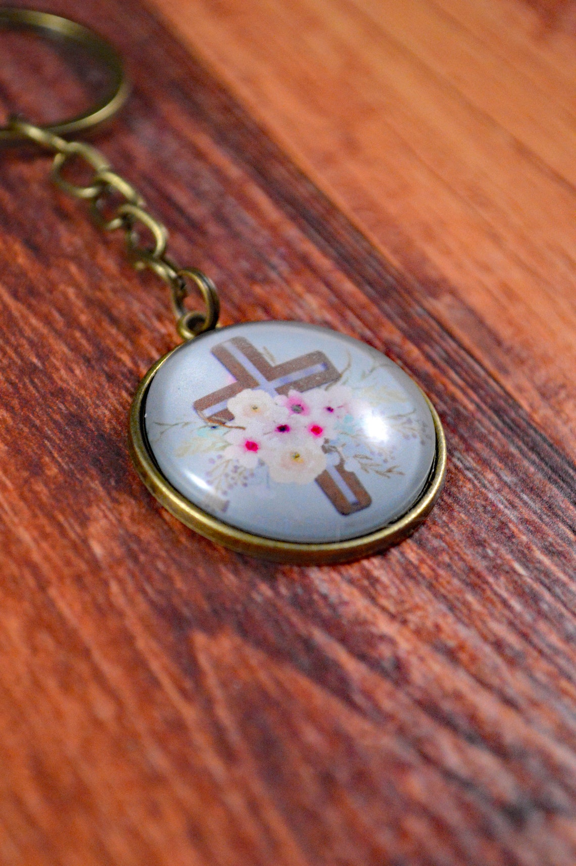 Cross Key Chain Christian Key Ring Cute Key Chain Christian | Etsy