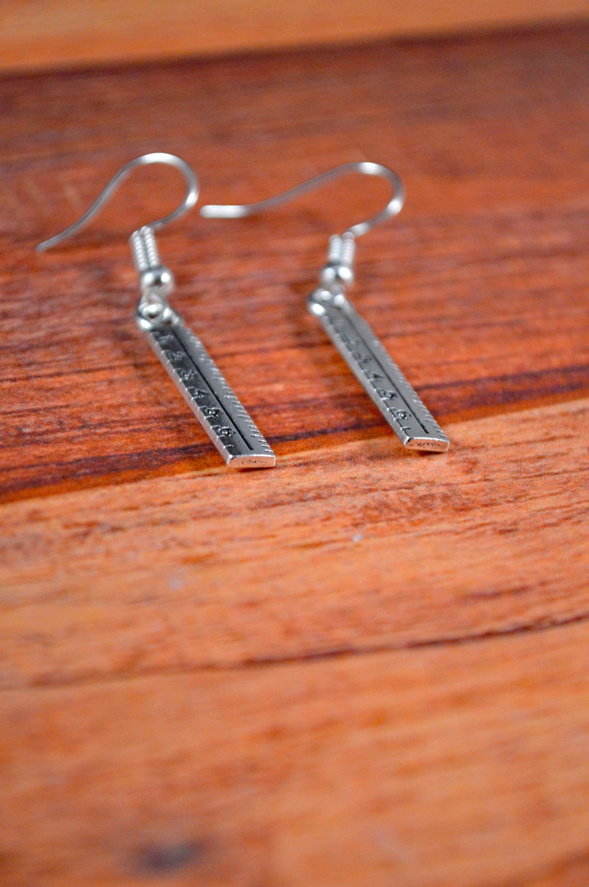 Ruler Earrings Ruler Jewelry Math Earrings Scientist Gift | Etsy