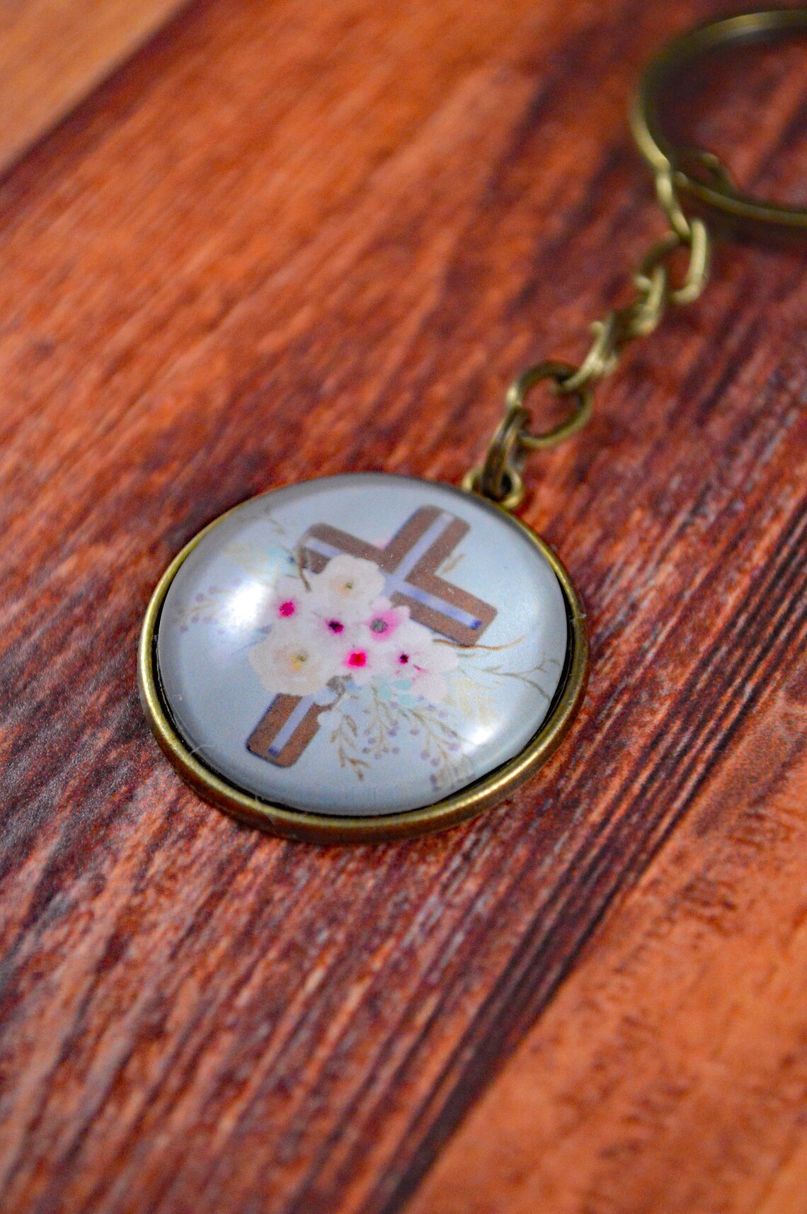 Cross Key Chain Christian Key Ring Cute Key Chain Christian | Etsy