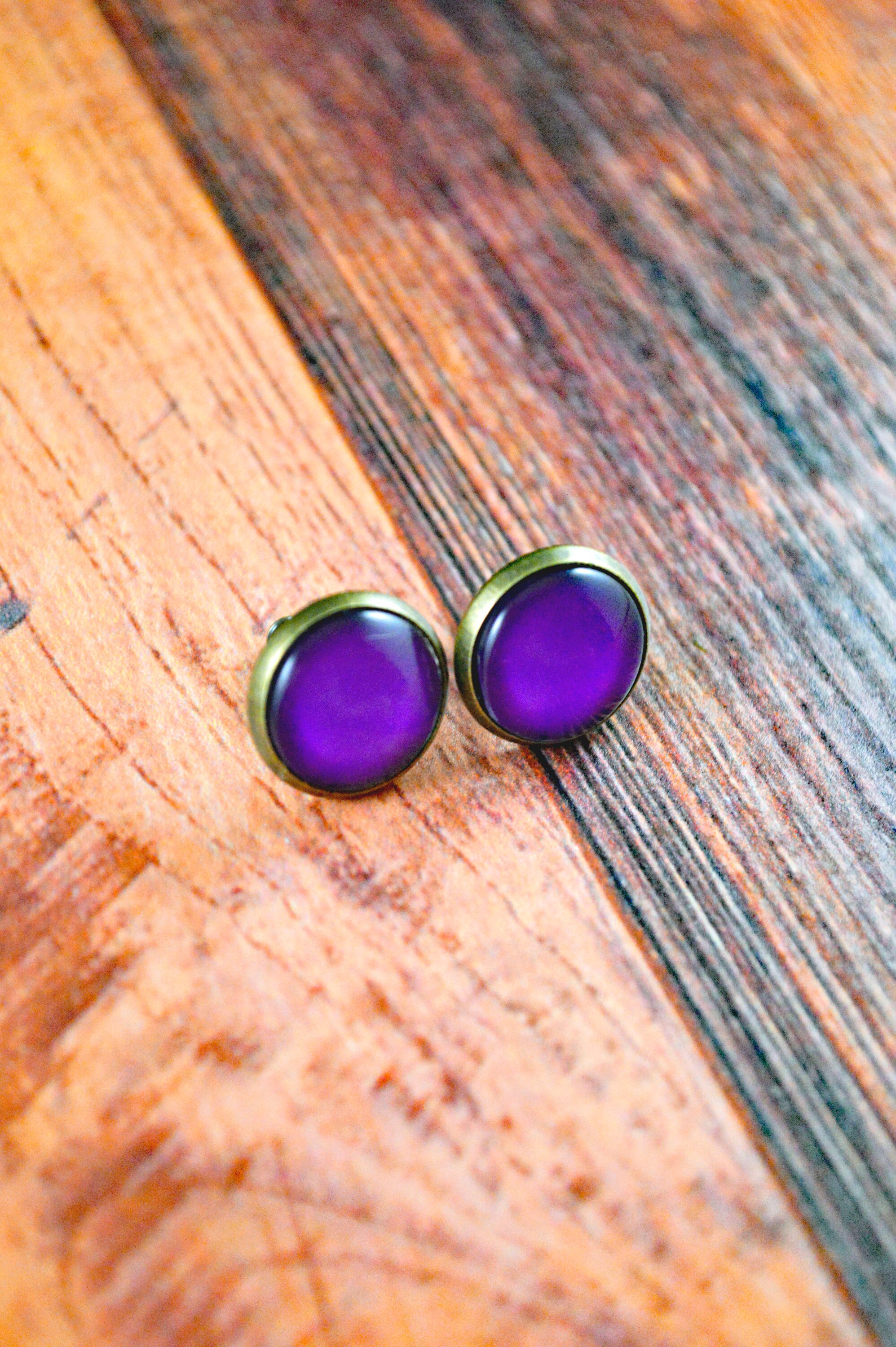 Solid Purple Studs Purple Earrings Solid Color Studs Solid - Etsy