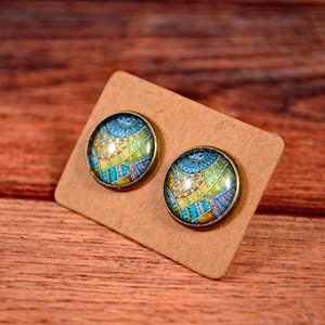 Art Studs, Abstract Studs, Abstract Art Studs, Abstract Earrings ...
