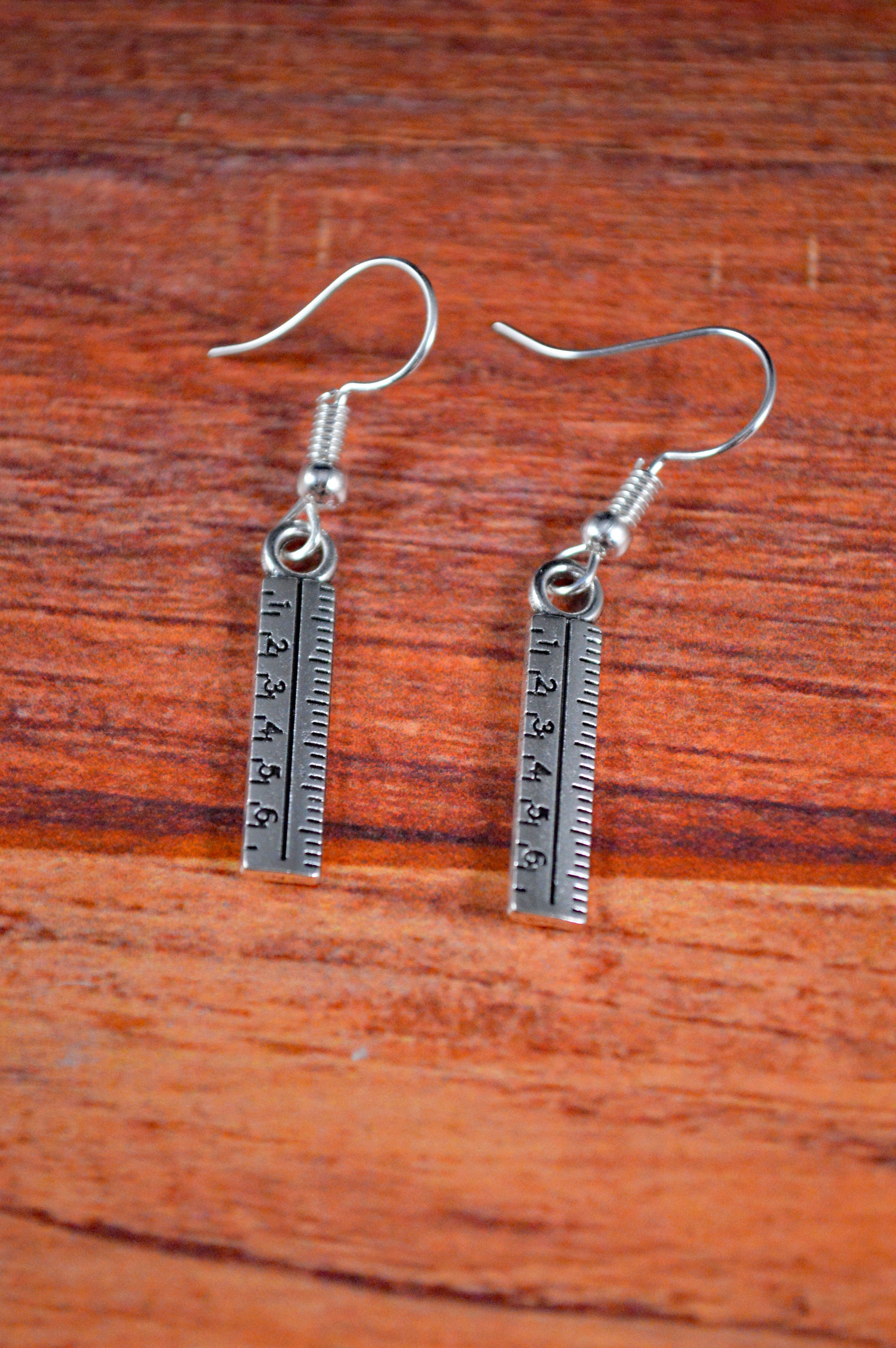 Ruler Earrings Ruler Jewelry Math Earrings Scientist Gift | Etsy