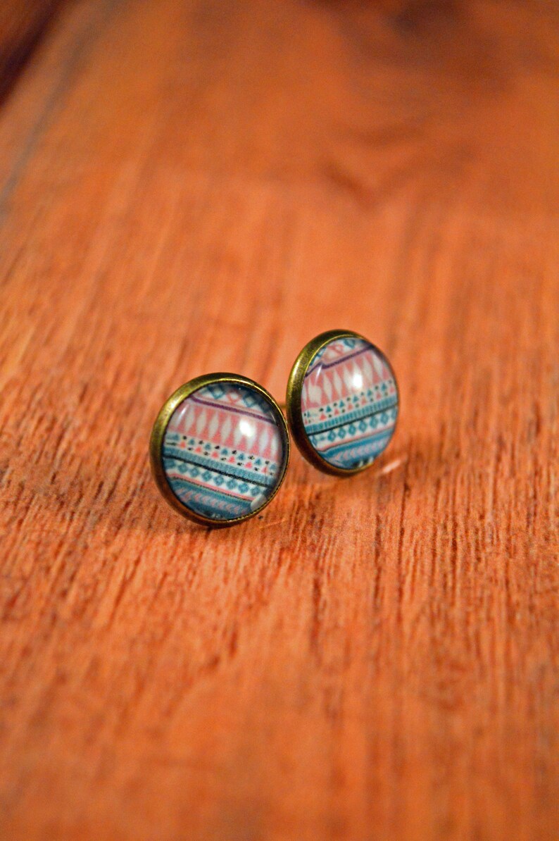 Chevron Studs, Chevron Earrings, Aztec Studs, Aztec Earrings, Chevron ...