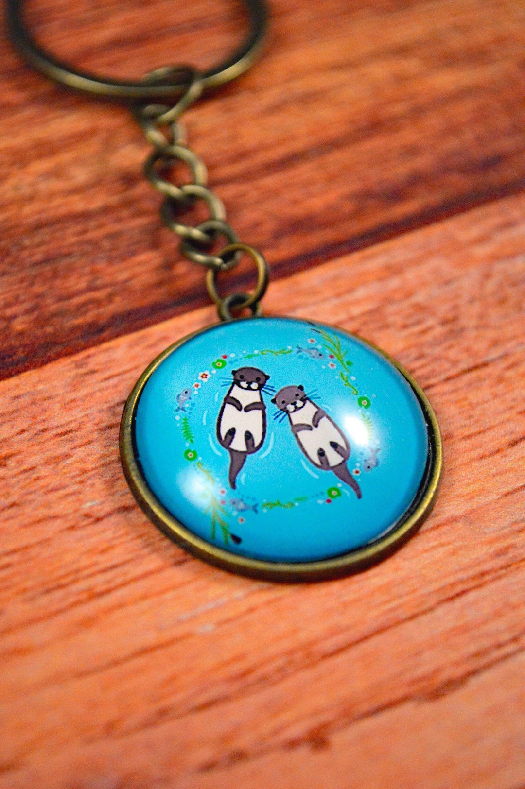 Otter Key Chain, Otter Key Ring, Otter Gift, River Otter Gift, Cute ...