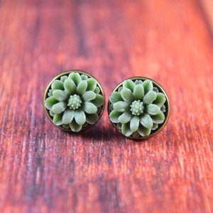 Bloom Studs, Bloom Earrings, Flower Studs, Succulent Studs, Plant Studs, Plant Earrings ...