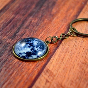Moon Key Chain, Moon Key Ring, Space Key Chain, Space Key Ring, Moon ...
