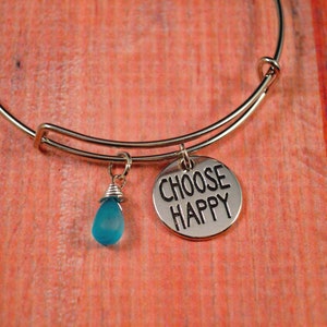 Positive Jewelry, Positive Bracelet, Word Bangle, Word Jewelry, Happy ...