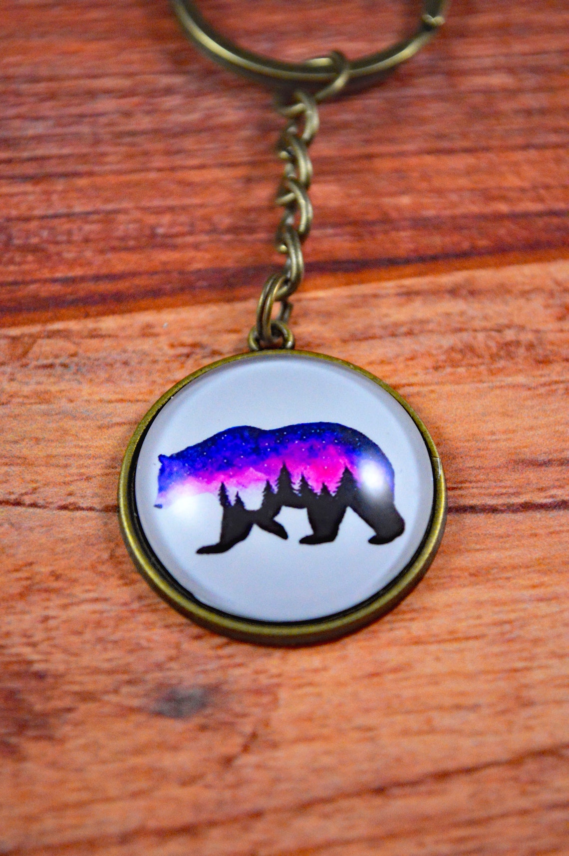 Bear Key Chain Bear Key Ring Bear Gift Purple Key Gift - Etsy