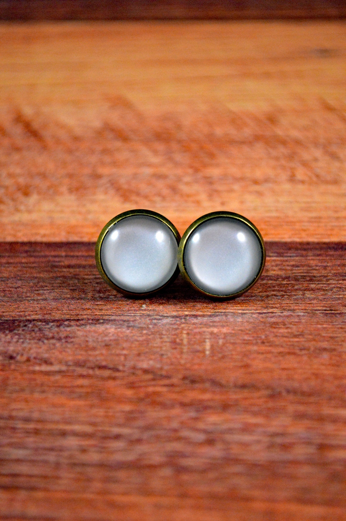 Solid White Studs White Earrings Solid Color Studs Solid | Etsy