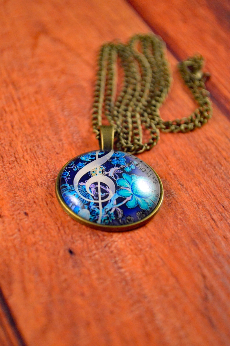 Blue Treble Clef, Treble Clef Necklace, Band Camp Jewelry, Band Camp ...