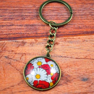 Daisy Key Chain, Daisy Key Ring, Floral Key Chain, Floral Key Ring ...