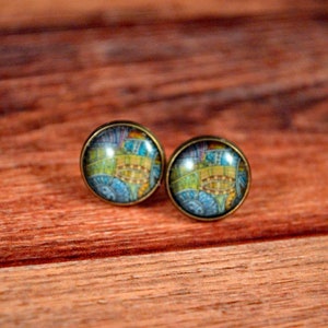 Art Studs, Abstract Studs, Abstract Art Studs, Abstract Earrings ...