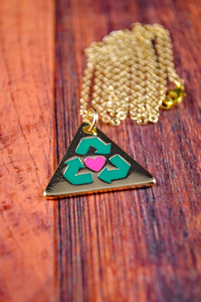 Recycle Necklace Recycle Jewelry Earth Day Necklace - Etsy