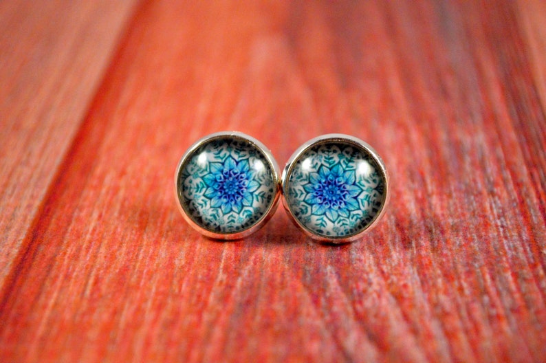 Zen Earrings, Zen Studs, Zen Jewelry, Mandala Studs, Mandala Earrings ...
